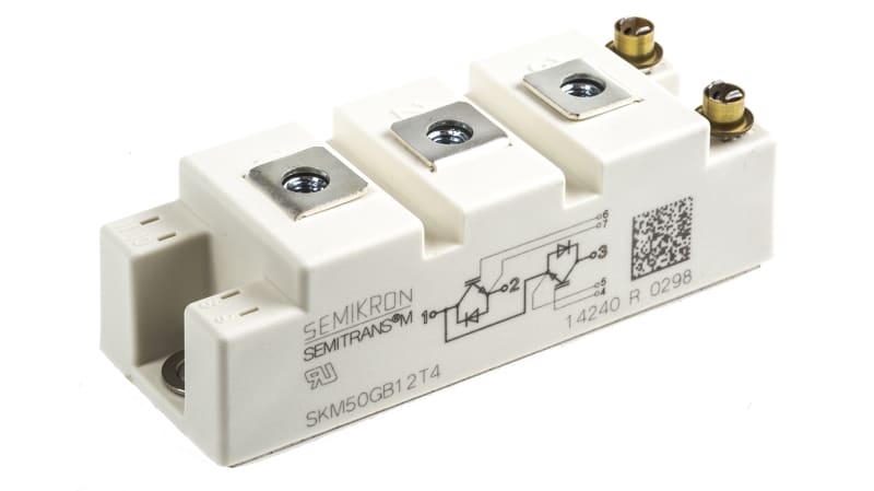Semikron SKM50GB12T4 Dual Half Bridge IGBT Module, 81 A 1200 V, 7-Pin ...